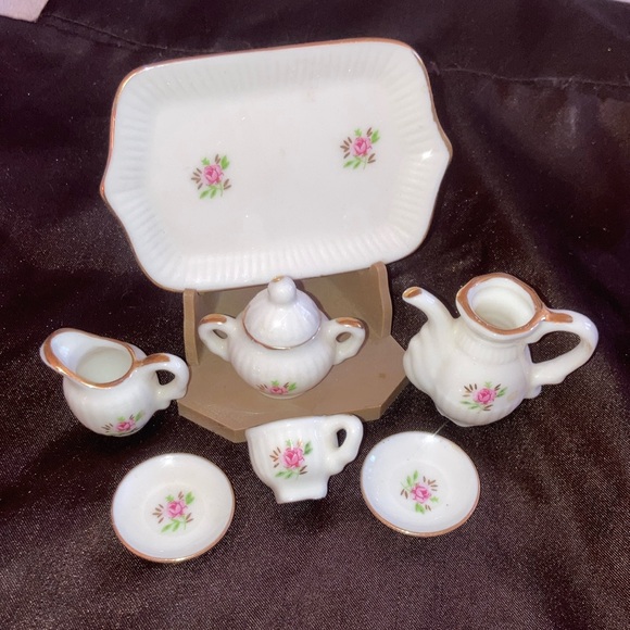 Toys | Vintage Doll House Miniature China Tea Set Midwest Made Taiwan ...